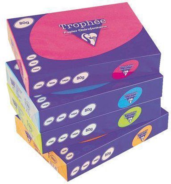 Kopieerpapier trophee a4 80gr azuur | Pak a 500 vel | 5 stuks | bol