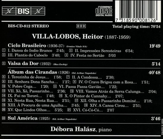 Débora Halász - Villa-Lobos: Complete Piano Music Vol 2 (CD), Debora ...
