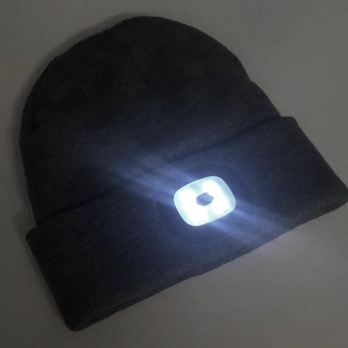 Merkloos Warme Muts met LED verlichting - Blauw - hip en veilig | bol