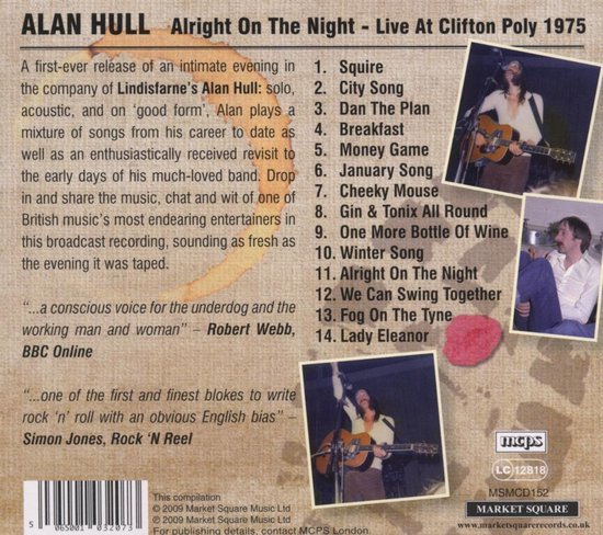 Alright On The Night, Alan Hull | CD (album) | Muziek | bol.com