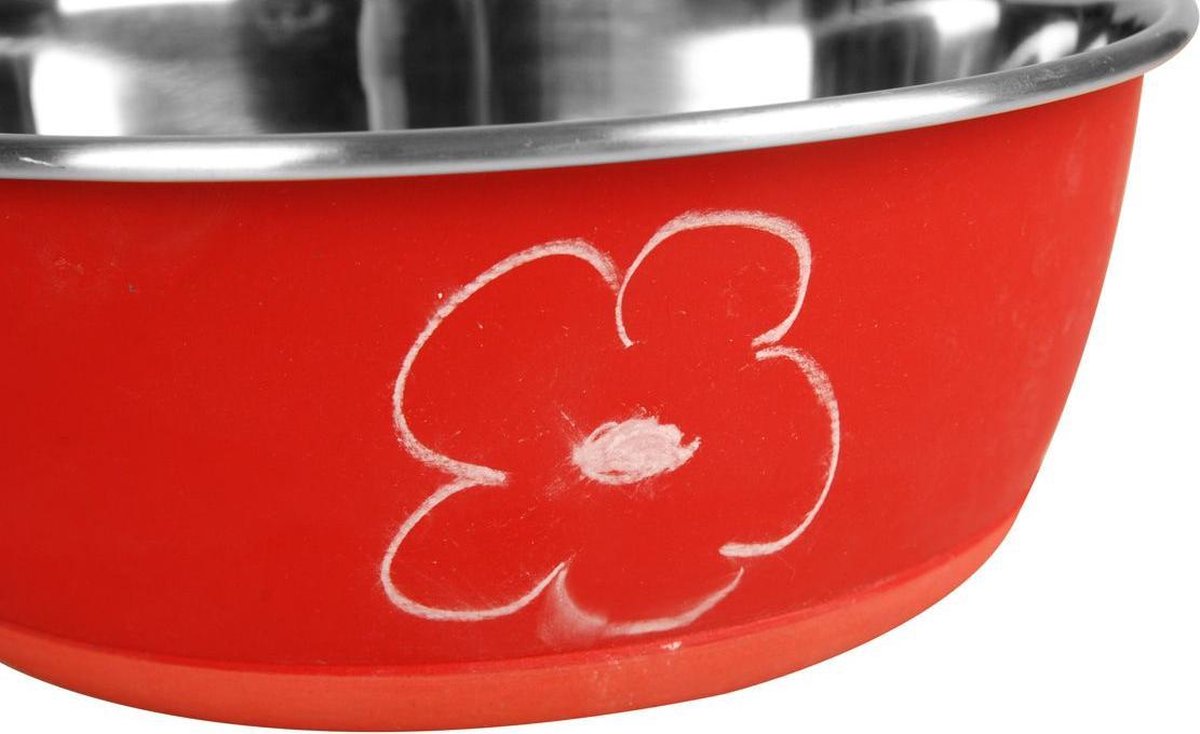 Flamingo - Hondenvoerbak Writable - Rood - 15 x 15 x 7 cm | bol.com