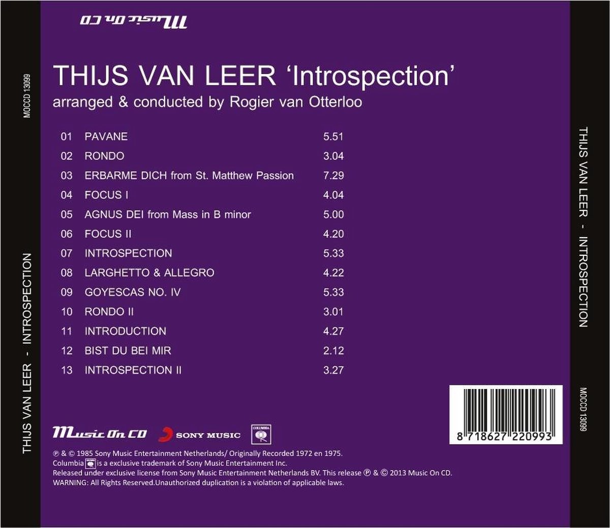 Introspection 1, THIJS VAN LEER | CD (album) | Muziek | bol
