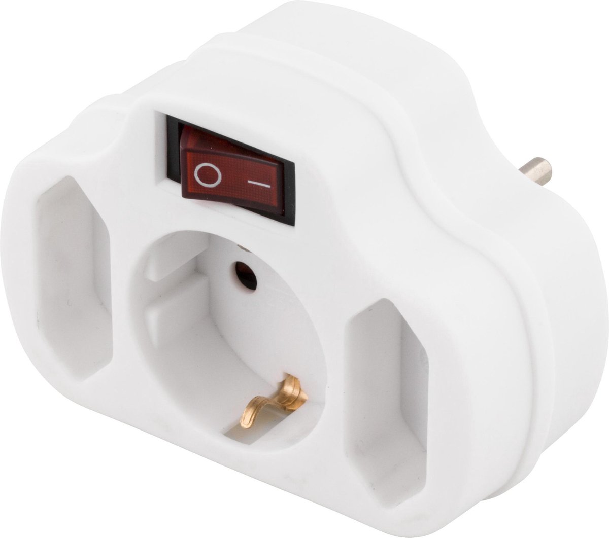 Deltaco GT-109F 3-voudige stopcontact splitter 1 x Schucko en 2 x euro ...