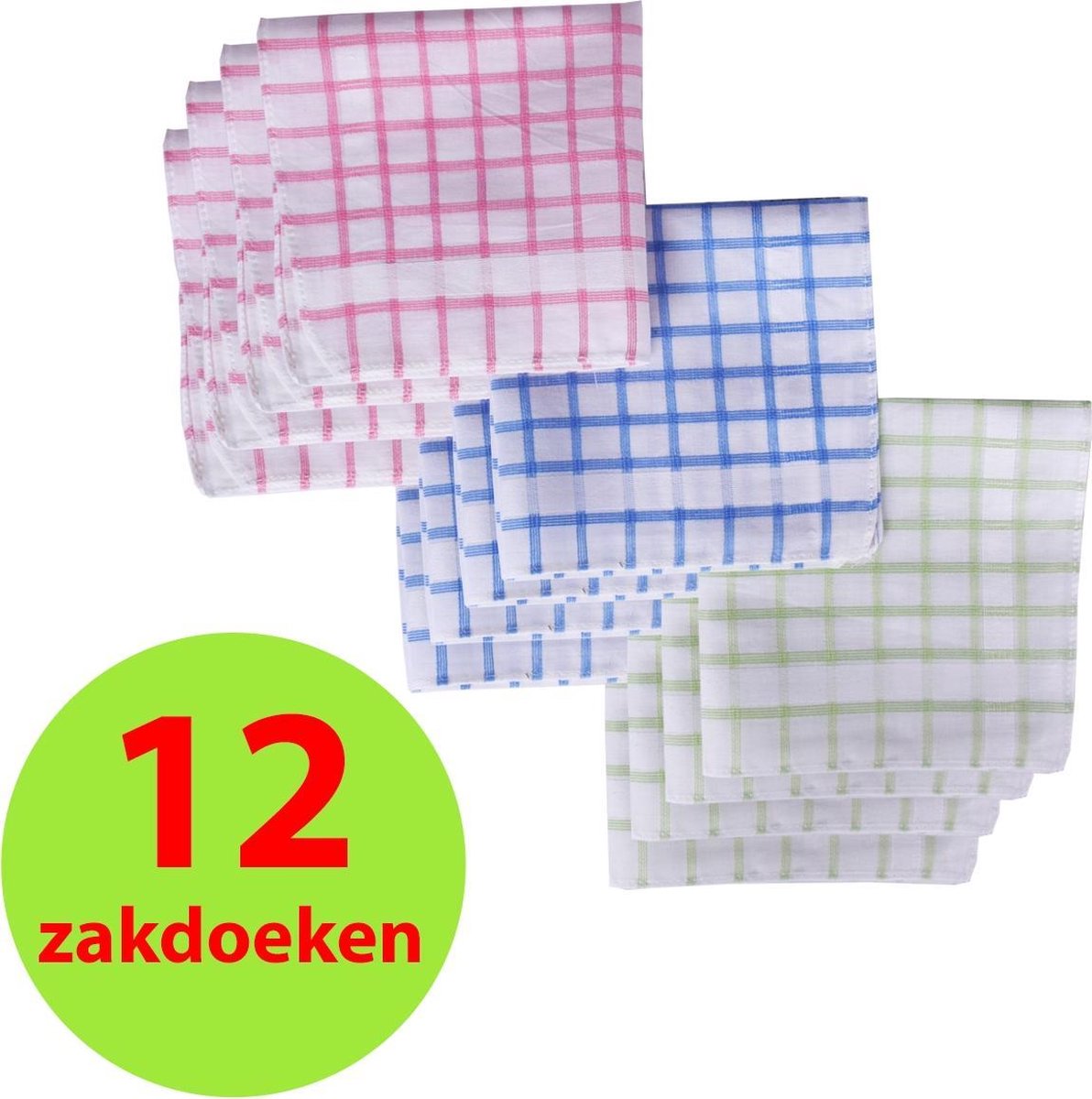 Zakdoeken Dames 12 Stuks 28x28cm 100% katoen | bol