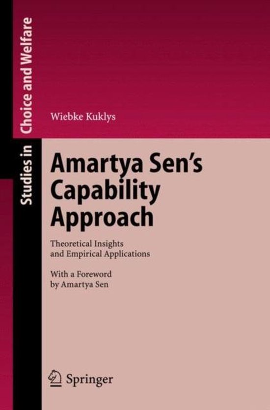 Amartya Sen's Capability Approach | 9783642065620 | Wiebke Kuklys ...
