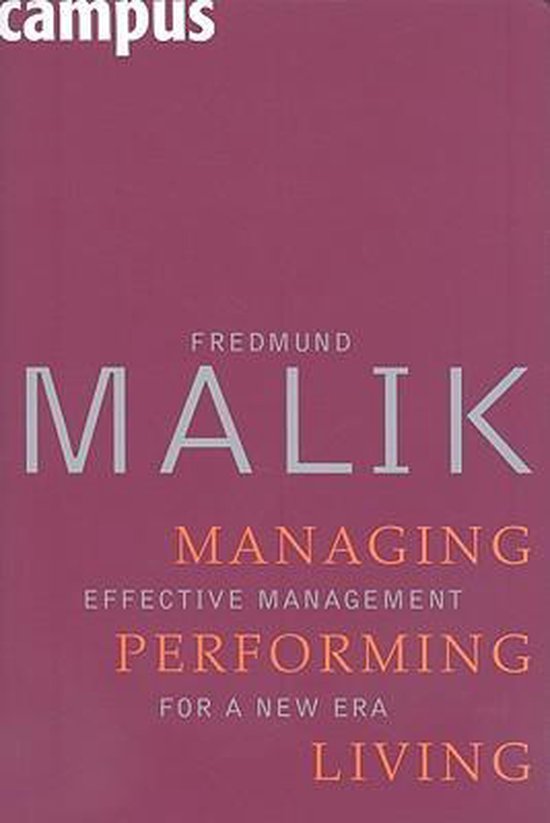 bol.com | Managing Performing Living, Fredmund Malik | 9783593382784 ...