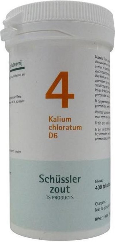 Pfluger - Kalium chloratum 4 D6 Schussler - Celzouten - 400 tabletten ...