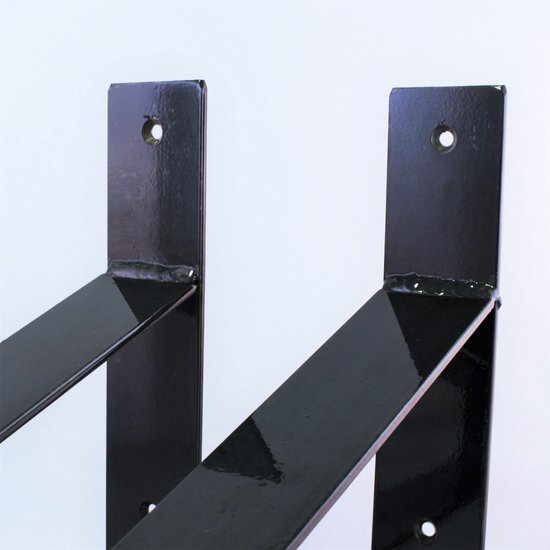 Industriële Plankdragers XL- Staal - Blank Glans - 4 cm x 30 cm x 25 cm ...