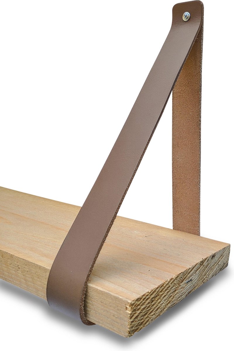 Leren plankdragers - Taupe - 6 stuks - Echt leer - Taupe plankendragers ...