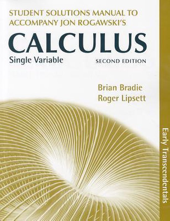 Single Variable Calculus, Early Transcendentals Student's Solutions Manual |... | bol.com