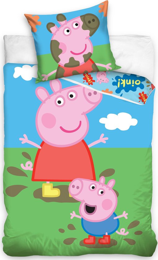 Peppa Pig Modder Dekbedovertrek - Eenpersoons - 140x200 cm - Multi ...