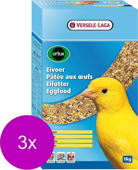 Versele-Laga Orlux Eivoer Droog Kanarie - Vogelvoer - 3 x 1 kg Geel | bol