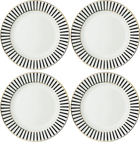 Set van 4 Dutch Rose Loft ontbijtborden met gouden rand | bol.com