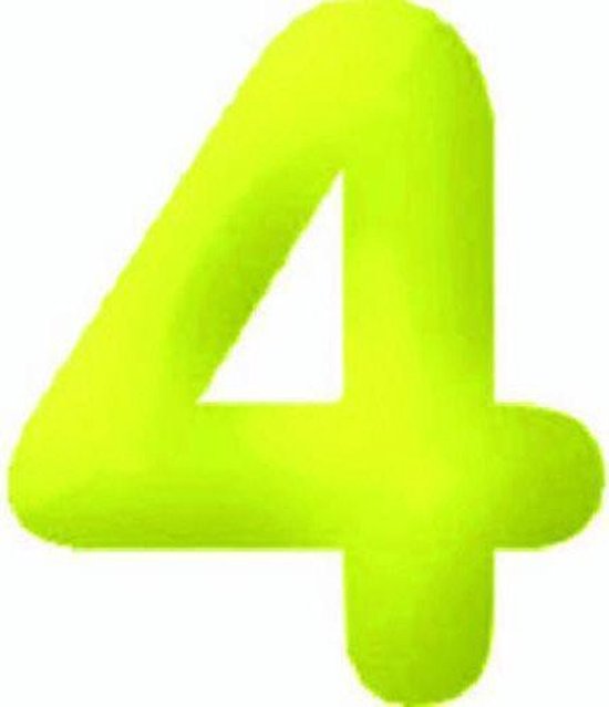 Opblaasbaar Cijfer 4 Geel | bol