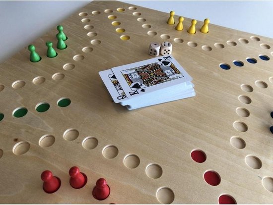 ThysToys Keezenspel - Houten speelbord voor 2 tot 6 personen - Keezen ...