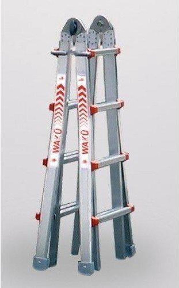 Waku Ladders Multifunctionele Ladder - 4x6 Treeds - Werkhoogte 7.30m | bol