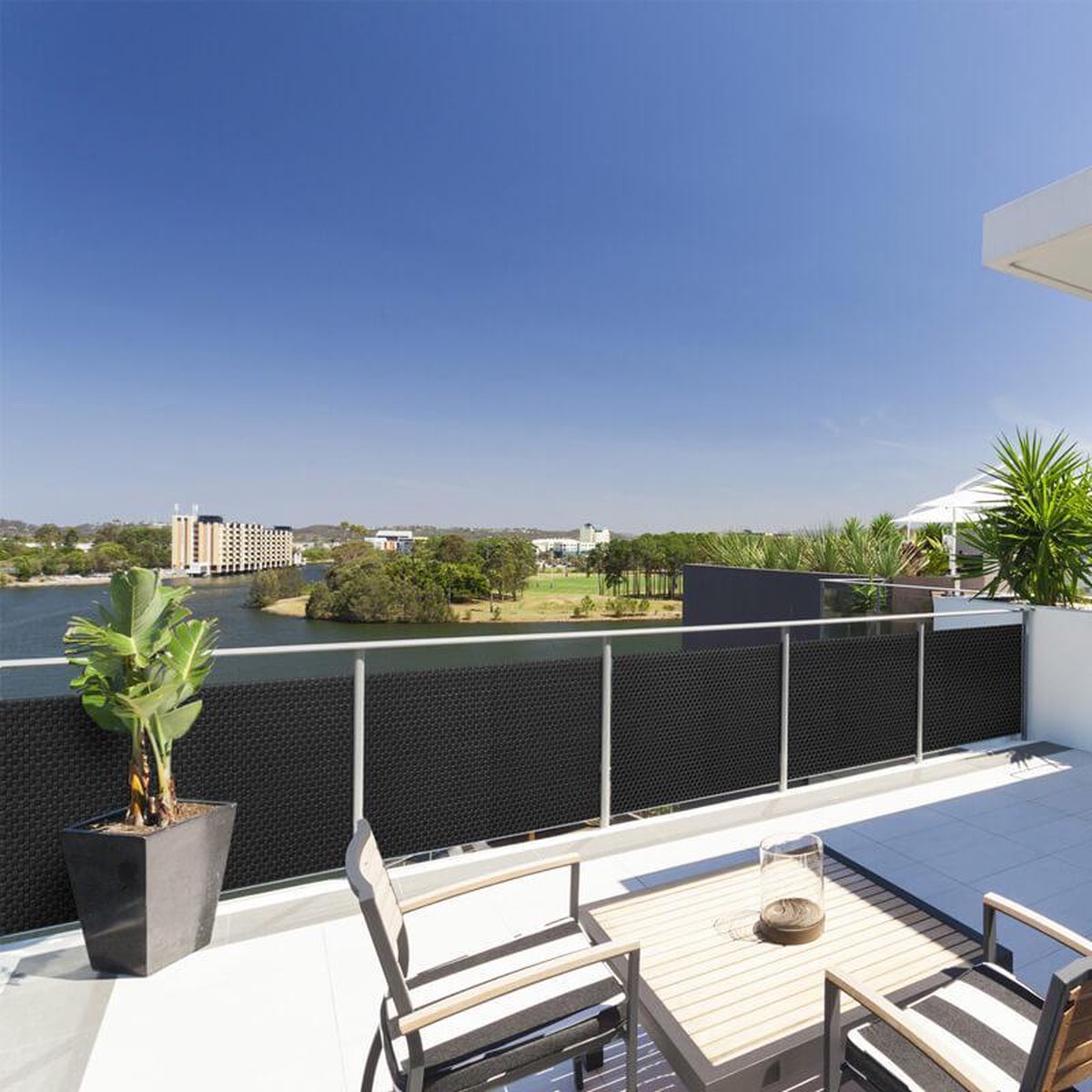 Balkonscherm - Balkondoek - Antraciet - 5 meter lang - 90 cm hoog | bol.com