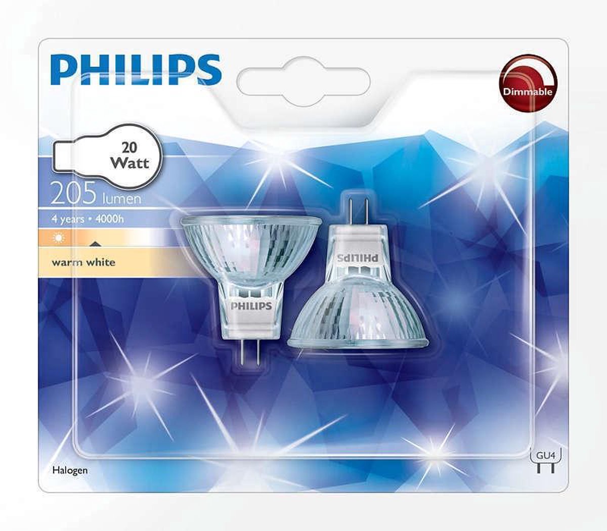 bol.com | Philips Halogeenlamp - Hal-Dich 4y 20W GU4 12V 30D 2BC/10