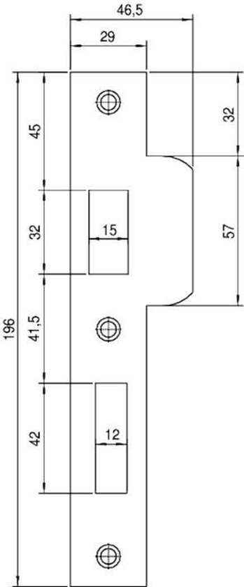 Nemef Sluitplaat RVS recht type p649/47 DIN links | bol.com