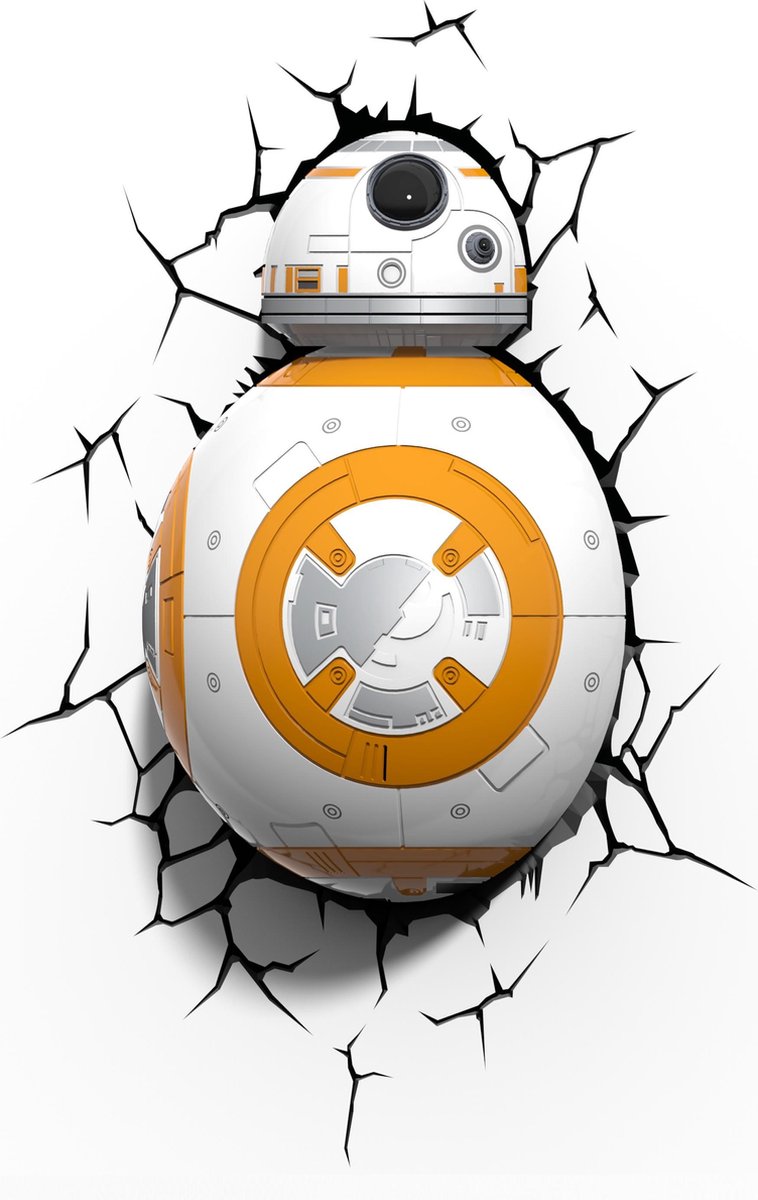 3DlightFX Star Wars BB-8 - Wandlamp - Nachtlamp met wandsticker en ...