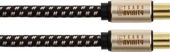 Avinity 1.5m, 2xCoax coax-kabel Zwart, Goud | bol