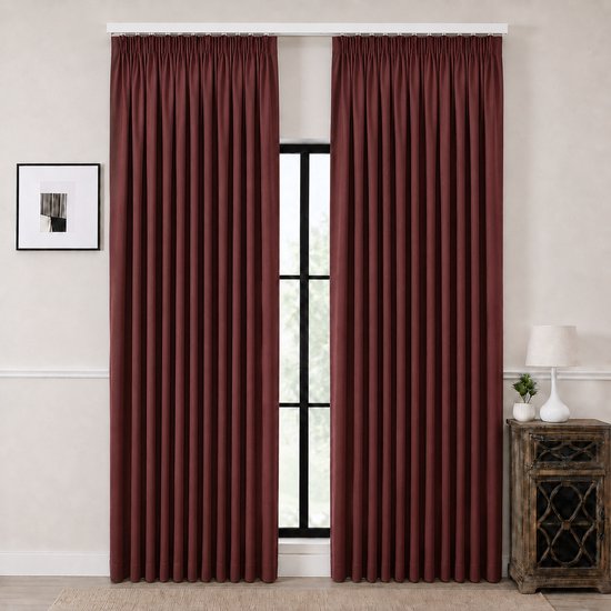 Everyday Elegance Luxe 95% Verduisterend Met Haken - Rood - 132x260 CM ...