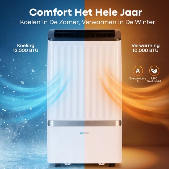 Aironex Mobiele Airco 12000 BTU – App & Afstandsbediening – Stil ...