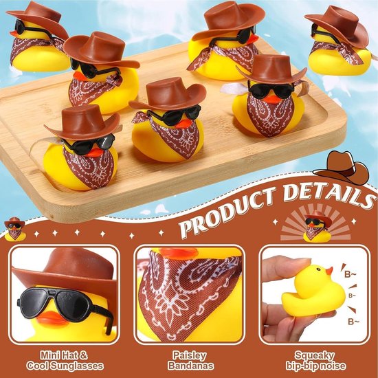Badeend Cowboy - Miniatuur Eendje - Auto Decoratie - Met Cowboyhoed - 5 ...