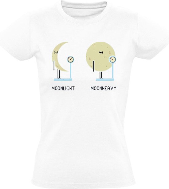 Moonlight Moonheavy Dames T-shirt - maan - woordgrap - zwaar - taal ...