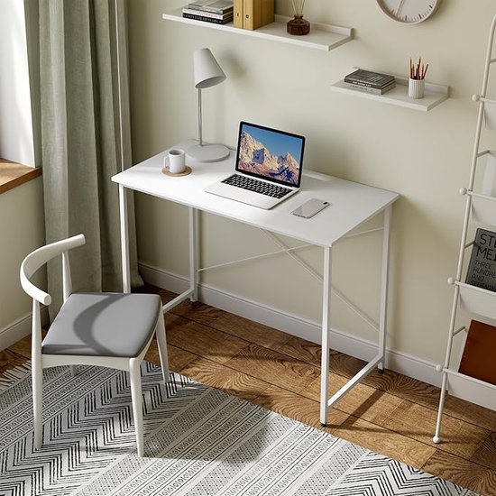 Bureau, ruimtebesparend, werktafel, computertafel, wit bureau voor ...