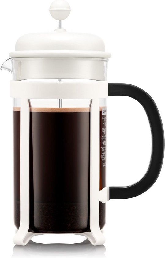 Bodum | Java French Press Cafetière | Kunststof | 8 kops | Gebroken Wit | 1L | bol