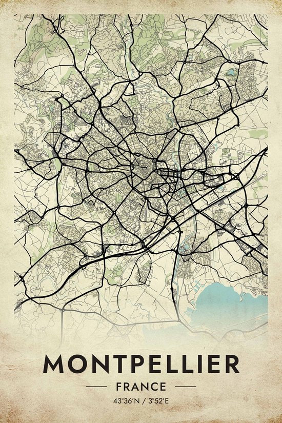 Montpellier Poster | Frankrijk Poster | Vintage Poster | Stad Poster ...