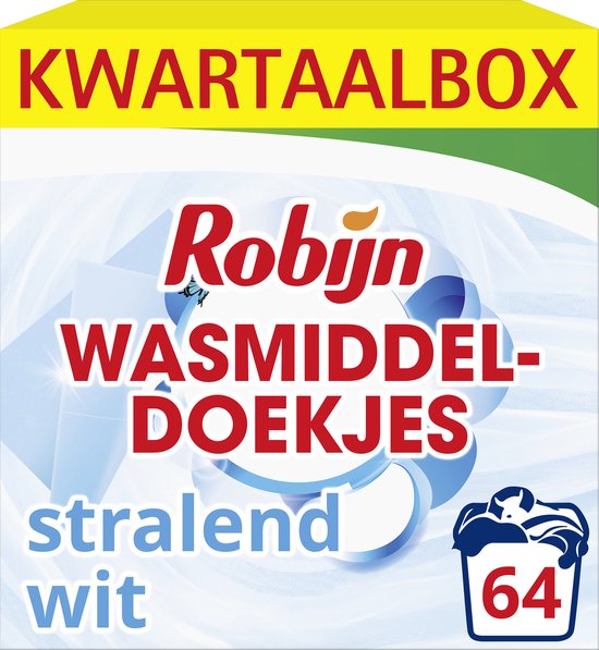 Robijn Classics Stralend Wit Wasmiddeldoekjes - 4 x 16 wasstrips ...
