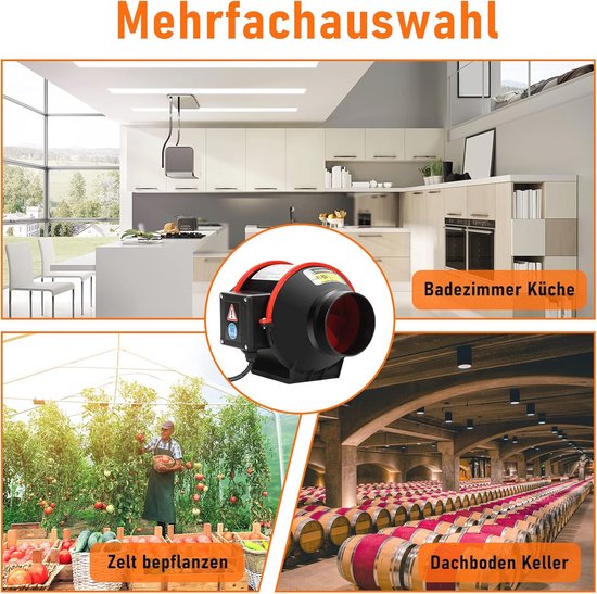 Instelbare Rookafzuiging en Buisventilator - 150 mm met ...