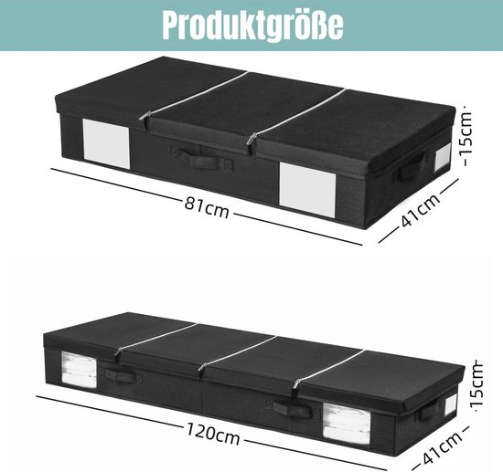 Opvouwbare opbergdoos onderbed - Extra groot en stapelbaar | bol
