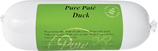 Paw Natural Puur Eend Vlees Paté, Worst Hondenvoer Kattenvoer 400 gr ...