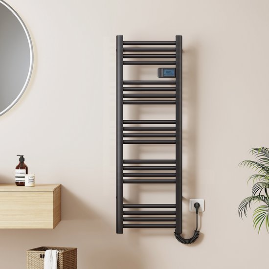 EMKE Elektrische Handdoekradiator - Met Smart Thermostaat - Mat Zwart ...
