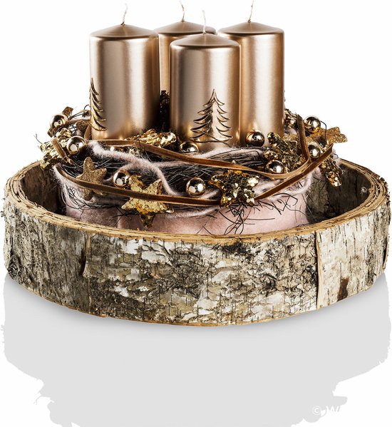 Wiedemann Cilinderkaars/stompkaars groot - metallic rosé goud - 15 x 10 ...