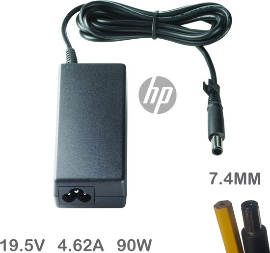 HP 90W Adapter - Big Pin - 19V 4.7A - 7.4mm connector | bol