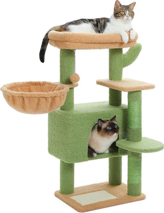Mrs. Jones® - 88 cm Hoge 4-Level Kattentoren - krabpaal voor Meerdere ...
