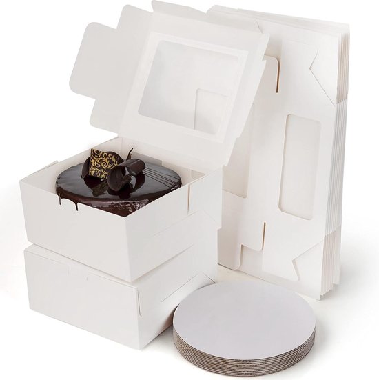 Wit Kartonnen Cake Dozen met Doorzichtig Plastic Vensters - 12 Pak - 20 ...