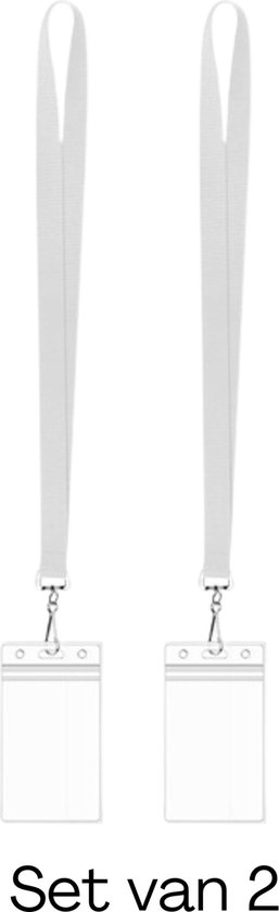Travel Cords - Set 2 pashouders - transparant - met wit keycord - plaats voor 3 passen... | bol