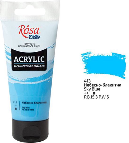 Rosa Studio Rosa Studio Acrylverf 75 ml 413 Sky Blue. | bol