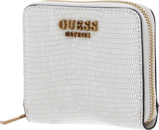 GUESS Portemonnee Sestri SLG Zip Around Wallet Stone Crème | bol