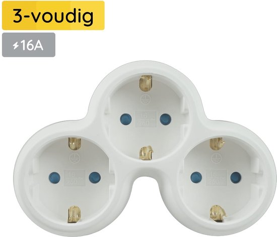 Technik Verdeelstekker - 3-Voudig - Doorvoerstekker - Stopcontact ...