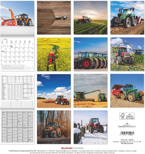 Traktoren 2025 - Broschürenkalender 30x30 cm (30x60 geöffnet ...