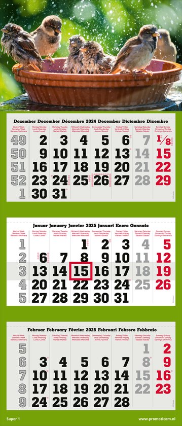 3 maands wandkalender + bureaukalender van edelstaal | bol