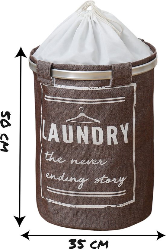 Wash me en Laundry - Wasmand - Set of 2 Foldable Round Laundry Baskets ...