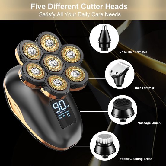 Lexium Skull Shaver - Scheerapparaat Mannen – Trimmer - Tondeuse - Hoofd Kaal Scheren | bol