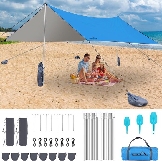 Tent Dekzeil Waterdicht Anti-UV 3-8 Persoons Strand Shelter - 36m x 36m ...